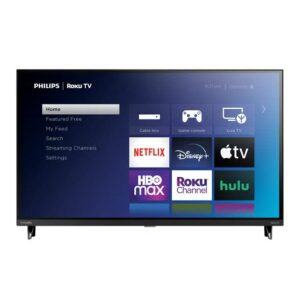 philips 32-inch 6000 series class hd 720p borderless smart tv with refresh rate 60 hz 120 perfect motion rate works with siri or hey google 32pfl6452/f7 (renewed)