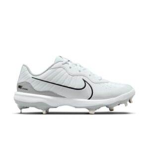 nike alpha huarache varsity 4 low metal baseball cleats white | gray size 9 medium