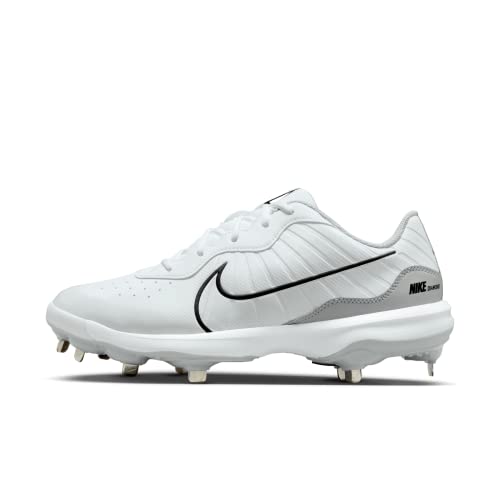 Nike Alpha Huarache Varsity 4 Low Metal Baseball Cleats White | Gray Size 9 Medium