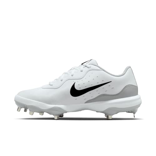 Nike Alpha Huarache Varsity 4 Low Metal Baseball Cleats White | Gray Size 9 Medium