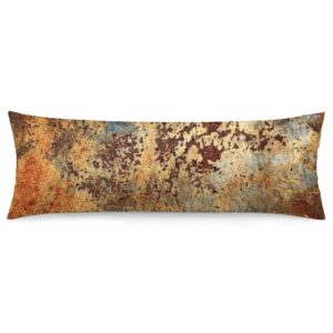 rustic body pillow cover brown metal steel abstract iron structure vintage long pillow case with zipper decorative soft bedding pillowcase farmhouse cushion pillow covers for couch,bedroom 20"x54"