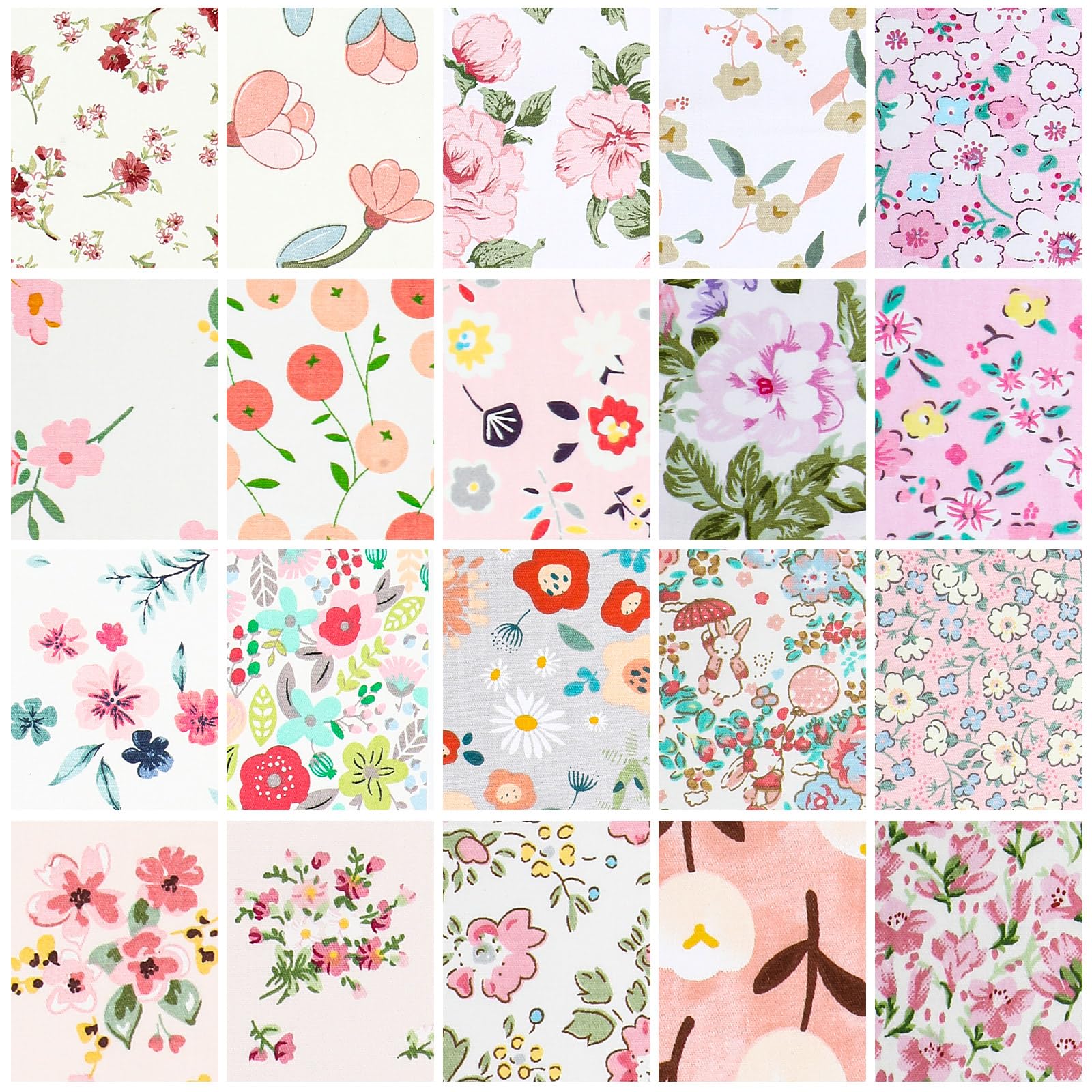 40 Pcs Floral Cotton Fabric Patchwork Roll Cotton Quilting Fabric Roll up Cotton Fabric Quilting Strips 2.55 Inch Precut Patchwork Roll for Craft Sewing DIY Crafts (Pink Floral)