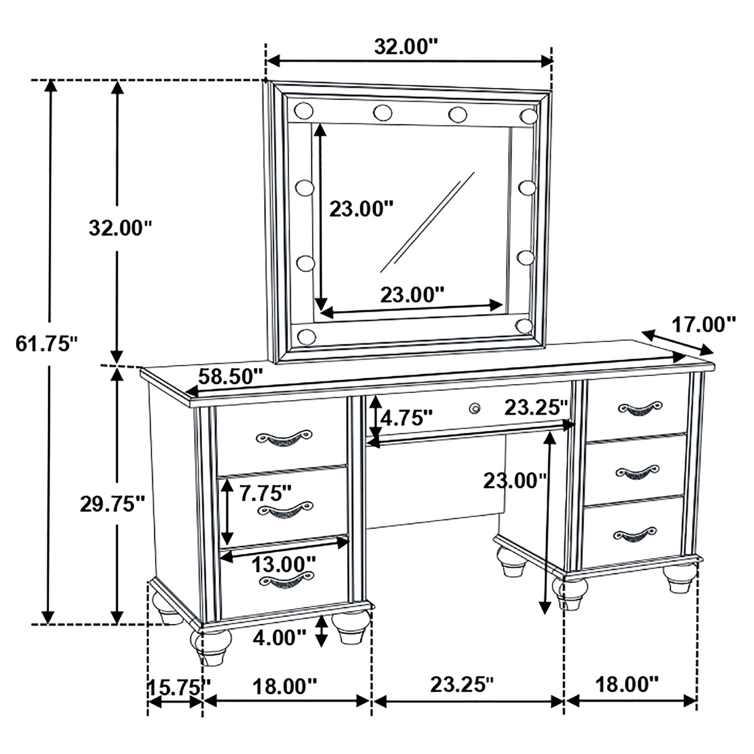 Coaster Home Furnishings Vanity Table & Mirror