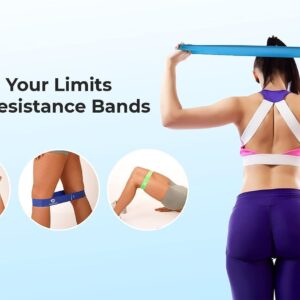 Pacific Craze Pro Resistance Bands for Working Out Women (Set of 5) Workout Exercise Band for Men Body Stretching Home Gym Physical Therapy Durable Strength Bands