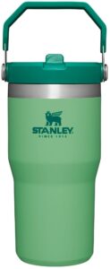 stanley iceflow stainless steel tumbler - vacuum insulated water bottle for home, office or car reusable cup with straw leak resistant flip cold for 12 hours or iced for 2 days, jade, 20oz