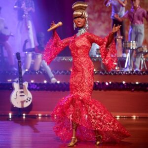 Barbie Inspiring Women Doll, Celia Cruz Queen of Salsa in Red Lace Dress with Golden Microphone, Collectible with Doll Stand & Certificate of Authenticity