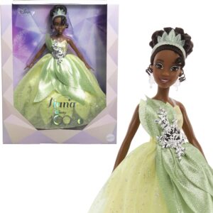 Mattel Disney Princess Toys, Collector Tiana Doll Celebrating Disney 100 Years of Wonder, Inspired by the Movie The Princess & The Frog