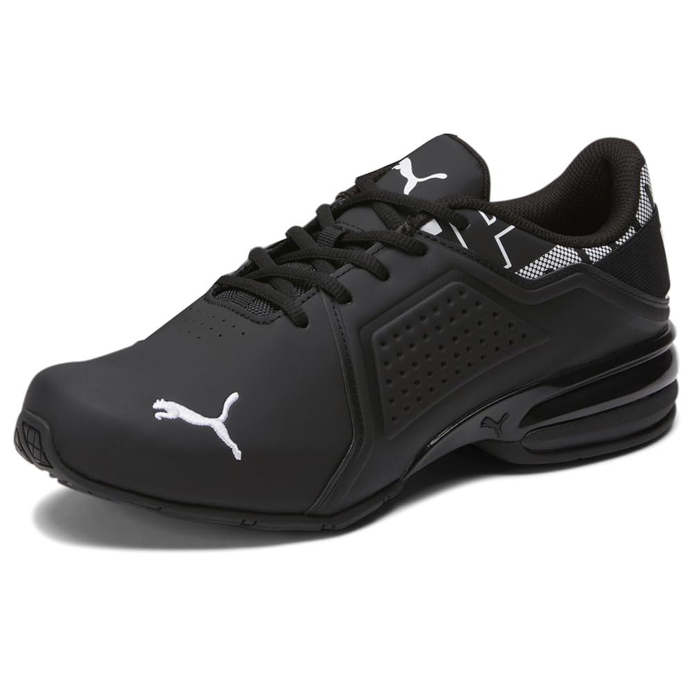 PUMA Mens Viz Runner Repeat Perforated Wide Running Sneakers Shoes - Black - Size 11.5 W