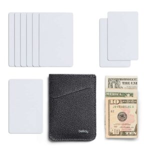 Bellroy Card Sleeve (Premium Leather Card Holder or Minimalist Wallet, Holds 2-8 Cards or Business Cards, Folded Note Storage) - Stellar Black