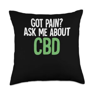 ask me about cbd throw pillow