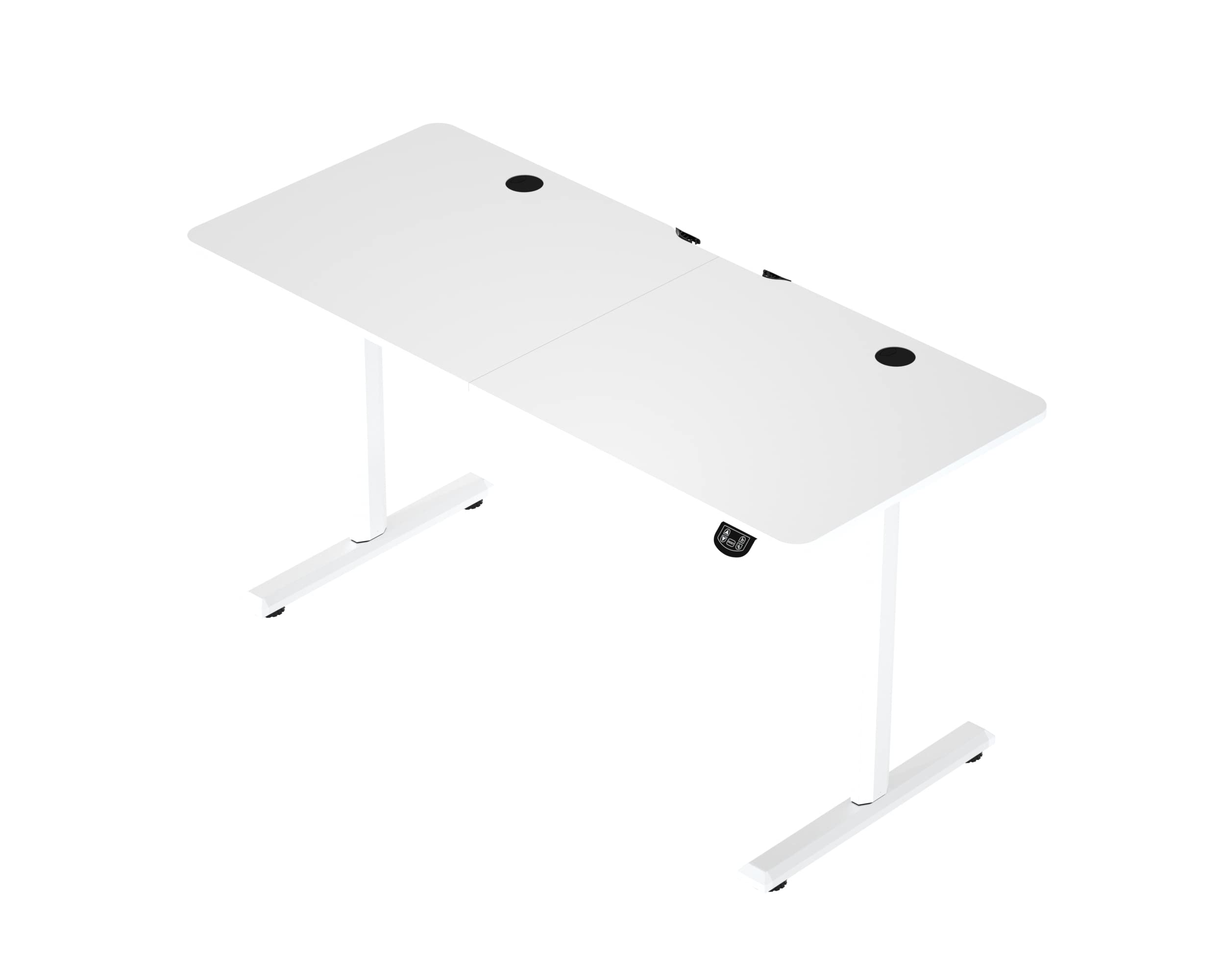 MSW Electric Standing Desk, 140 x 60 cm Steel Adjustable Height Gaming Desk, Quick Assembly, Stable, Ultra-Quiet Motor - V3-1460 (White Color) - Intexca