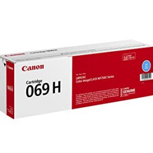 Canon 069 Cyan Toner Cartridge, High Capacity, Compatible to MF753Cdw, MF751Cdw and LBP674Cdw Printers