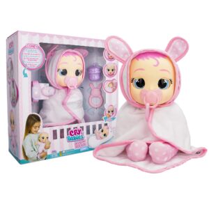 cry babies newborn coney - interactive baby doll with 20+ baby sounds, girls & kids age 18m and up