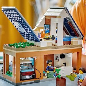 LEGO My City Family House and Electric Car 60398 Building Toy Set, includes a Kitchen, 2 Bedrooms, Greenhouse, Solar Panels Plus 3 Minifigures and a Puppy, Gift Idea for Ages 6+