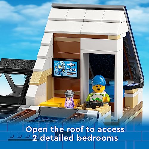 LEGO My City Family House and Electric Car 60398 Building Toy Set, includes a Kitchen, 2 Bedrooms, Greenhouse, Solar Panels Plus 3 Minifigures and a Puppy, Gift Idea for Ages 6+