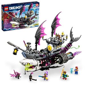 lego dreamzzz nightmare shark ship 71469, construct the building toy set as a flying pirate ship or a monster truck, includes 4 minifigures, shark toy, gift for tweens and kids ages 10 and up