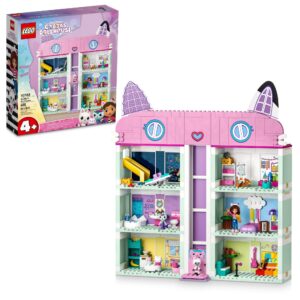 lego gabby’s dollhouse 10788 building toy set, 8-room playhouse with purrfect details and popular characters from the show, including gabby, pandy paws, cakey and mercat, kids toy for ages 4 and up