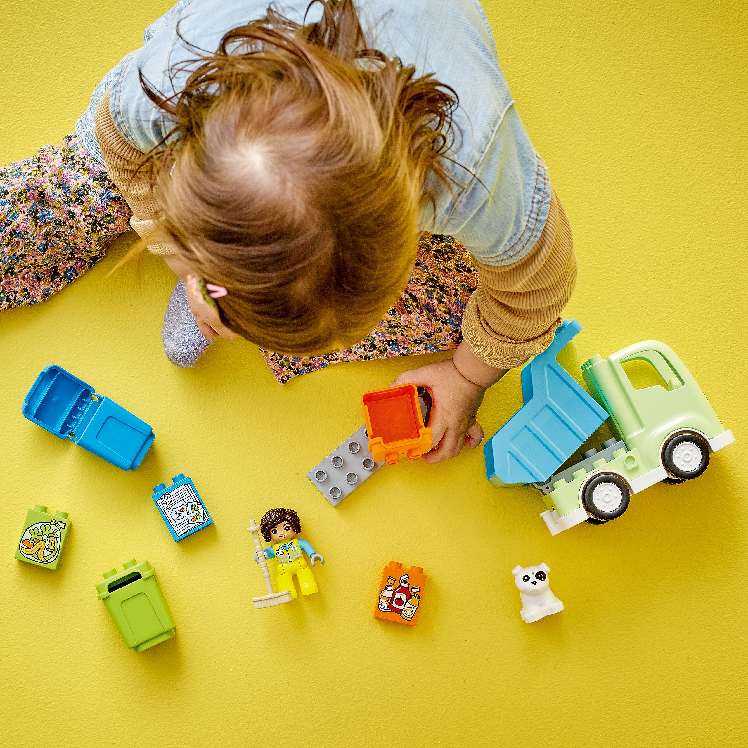 LEGO DUPLO Town Recycling Truck 10987 Building Toy Set, Learn through Play with This STEM Creative Birthday Gift for Toddlers, Boys, Girls Ages 2+, Comes with 3 Sorting Bins for Recycling