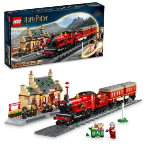 lego harry potter hogwarts express & hogsmeade station 76423 building toy set; harry potter gift idea for fans aged 8+; features a buildable train, tracks, ticket office and 8 harry potter minifigures