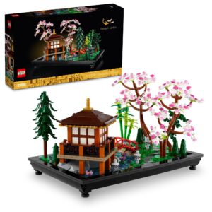 lego icons tranquil garden creative building set, a gift idea for adult fans of japanese zen gardens and meditation, build and display this home decor set for the home or office, 10315