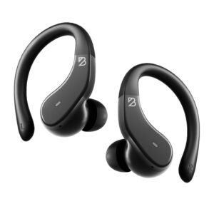 runner 40 - secure-fit wireless earbuds for small ears, running bluetooth earbuds for women and men, deep bass wrap around earbuds for small ear canals with earhooks, sweatprooof over the ear earbuds