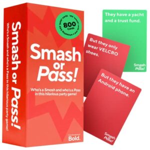 bold. smash or pass: the hilarious game night adult card game - 3-20 players - fun card games and party card game for adults - perfect for girls night, bachelorette party, or strangers