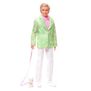 barbie ''sugar's daddy'' ken doll in pastel suit with dog - limited edition the movie doll (exclusive), hpk06