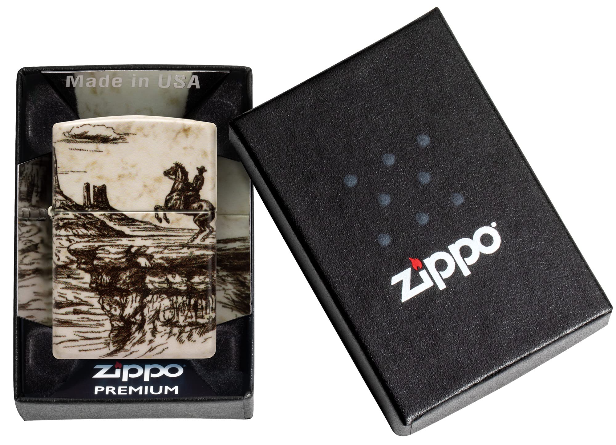 Zippo Wild West Scene Design 540 Color Pocket Lighter