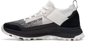 clarks women's atl trek knit sneaker, off white text, 8