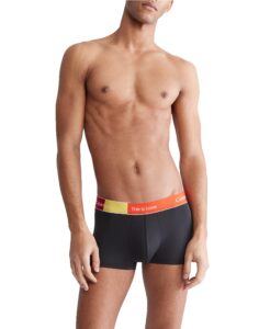 calvin klein men's this is love pride colorblock micro underwear, black w/shocking blue, m