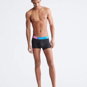 Calvin Klein Men's This is Love Pride Colorblock Micro Underwear, Black W/Shocking Blue, M