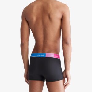 Calvin Klein Men's This is Love Pride Colorblock Micro Underwear, Black W/Shocking Blue, M