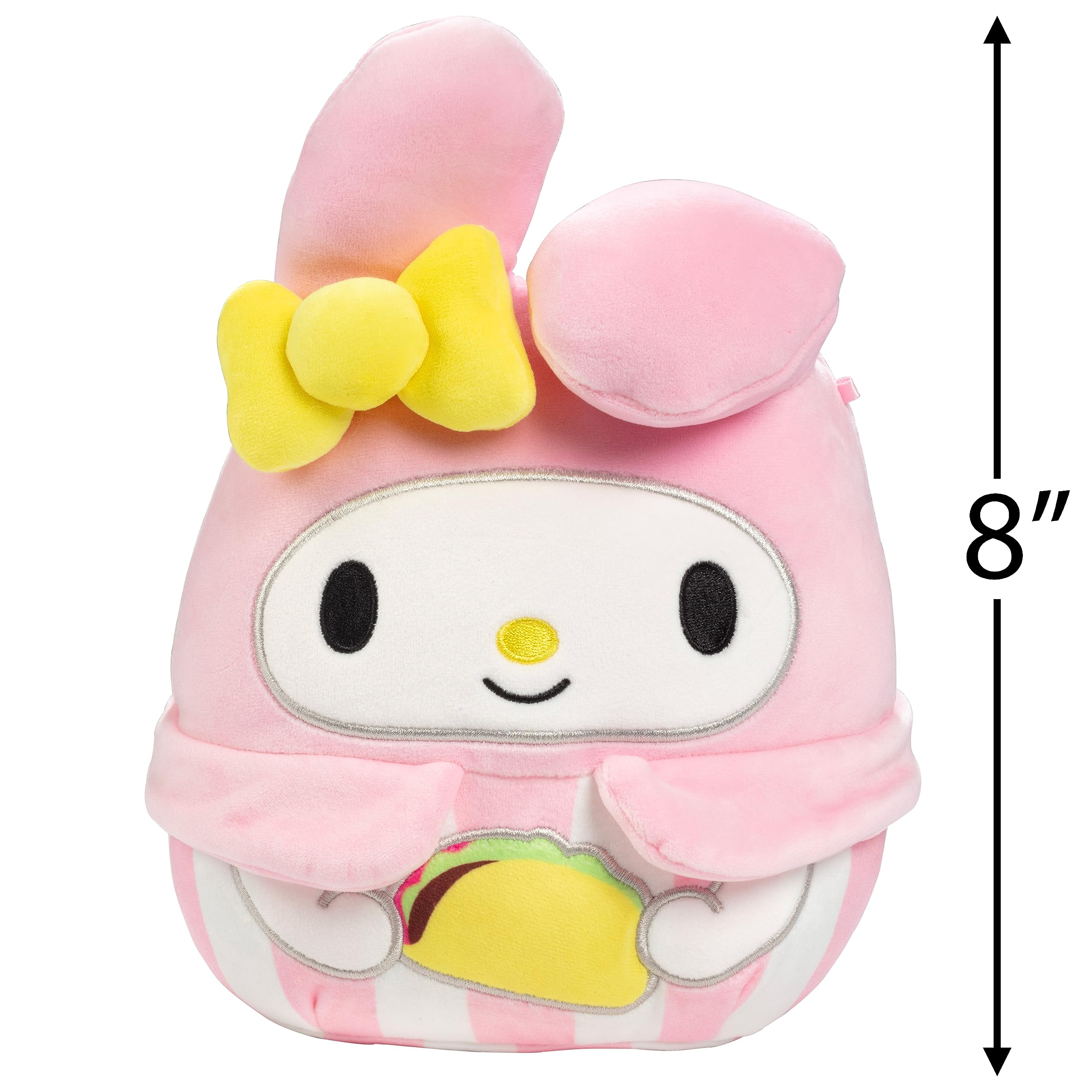 Squishmallows 8" My Melody with Taco Food Truck Series Plush - Official Kellytoy - Collectible Soft & Squishy Sanrio Hello Kitty Stuffed Animal Toy - Gift for Kids, Girls & Boys - 8 Inch