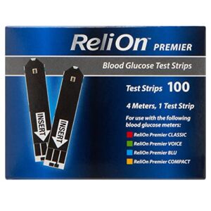 Reli On Premier Blood Glucose Test Strips | Diabetes Care Test Strips | Tiras de Glucometro | ReliOn Premier Test Strips 100 Count. + Lual's 45 Diabetes Decoded