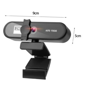 1 Set Webcam USB 4K HD-compatible with Privacy Cover, Webcam with Microphone, 360 Degree Rotation Web Cam, Video Calling Computer Camera A