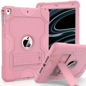 zonefoker case for ipad 6th/5th generation (9.7 inch, 2018/2017 model),ipad air 2 & 1st case, ipad pro 9.7 case 2016,heavy duty shockproof rugged protective case for ipad 9.7 inch,rose gold