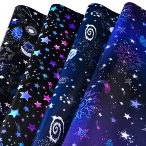 titiweet galaxy wrapping paper,birthday wrapping paper for men women, 12 sheets constellation wrapping paper for birthday wedding christmas, 20x28 inches per sheet (galaxy constellation(12 sheets))