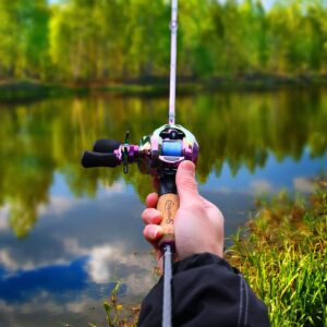 Sougayilang Fishing Rod and Reel Combo, Medium Heavy Fishing Pole with Baitcasting Reel Combo, 2-Piece Baitcaster Combo-Purple-5.9ft and Left Handle reel