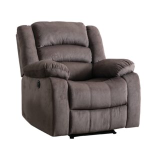 ebello classic power recliner chair, oversized electric overstuffed reclining chair with soft cushion and back, sofa with comfortable armchair, brown