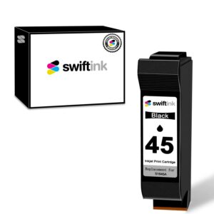 swift ink remanufactured for hp 45 (51645a) ink cartridge (black, single pack)