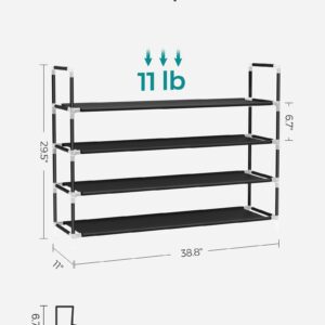 SONGMICS 4-Tier Shoe Rack with Shelves for Closet Entryway, Black ULSH054B01