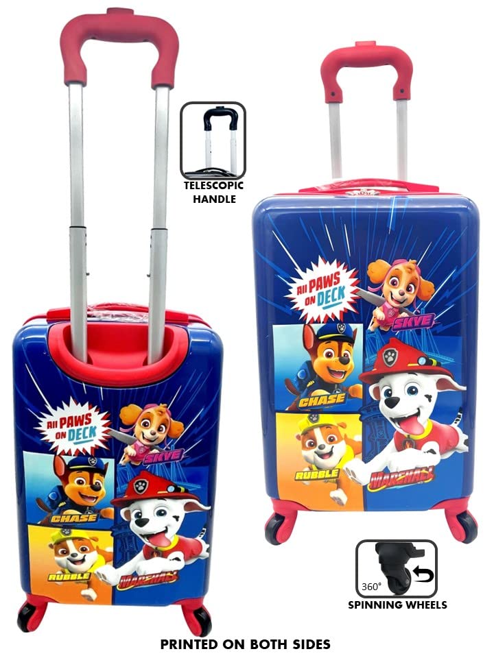 Fast Forward Kids Licensed Hard-Side 20” Spinner Luggage Lightweight Carry-On Suitcase (Paw Patrol) Carry-On 20 Inch