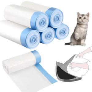 cat litter box liners 100 count waste drawer liners compatible with litter-robot 3/4 thick waste drawer liners bags 9-11 gallons(cute)