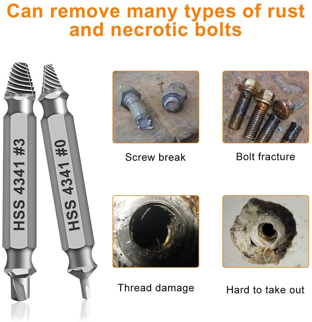 Gifts for Men,Damaged Screw Extractor Set-Christmas Stocking Stuffers for Adults Men Him,Mens Gifts,Husband,Stripped Screws Nuts & Bolts Drill Bit Tools for Easy Removal of Rusty Broken Hardware Gifts