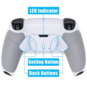 eXtremeRate Gray Rubberized Grip Programable RISE4 Remap Kit for PS5 Controller BDM-030 040, Upgrade Board & Redesigned White Back Shell & 4 Back Buttons for PS5 Controller - Controller NOT Included