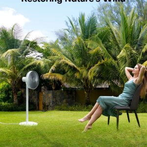 Ofuzzi Breeze 10 Smart Pedestal Fan for Bedroom, Smart Fans works with Alexa/Google, 27db Pedestal Fan for Indoors, 100 Speeds, 140° Oscillating Fan, 46ft Vented Portable Stand Fan for Quiet Spaces