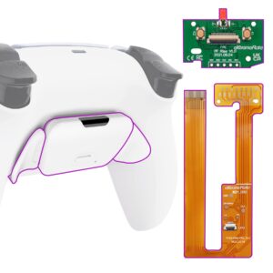 extremerate white back paddles programable rise remap kit for ps5 controller bdm-030 040, upgrade board & redesigned back shell & back buttons attachment for ps5 controller - controller not included