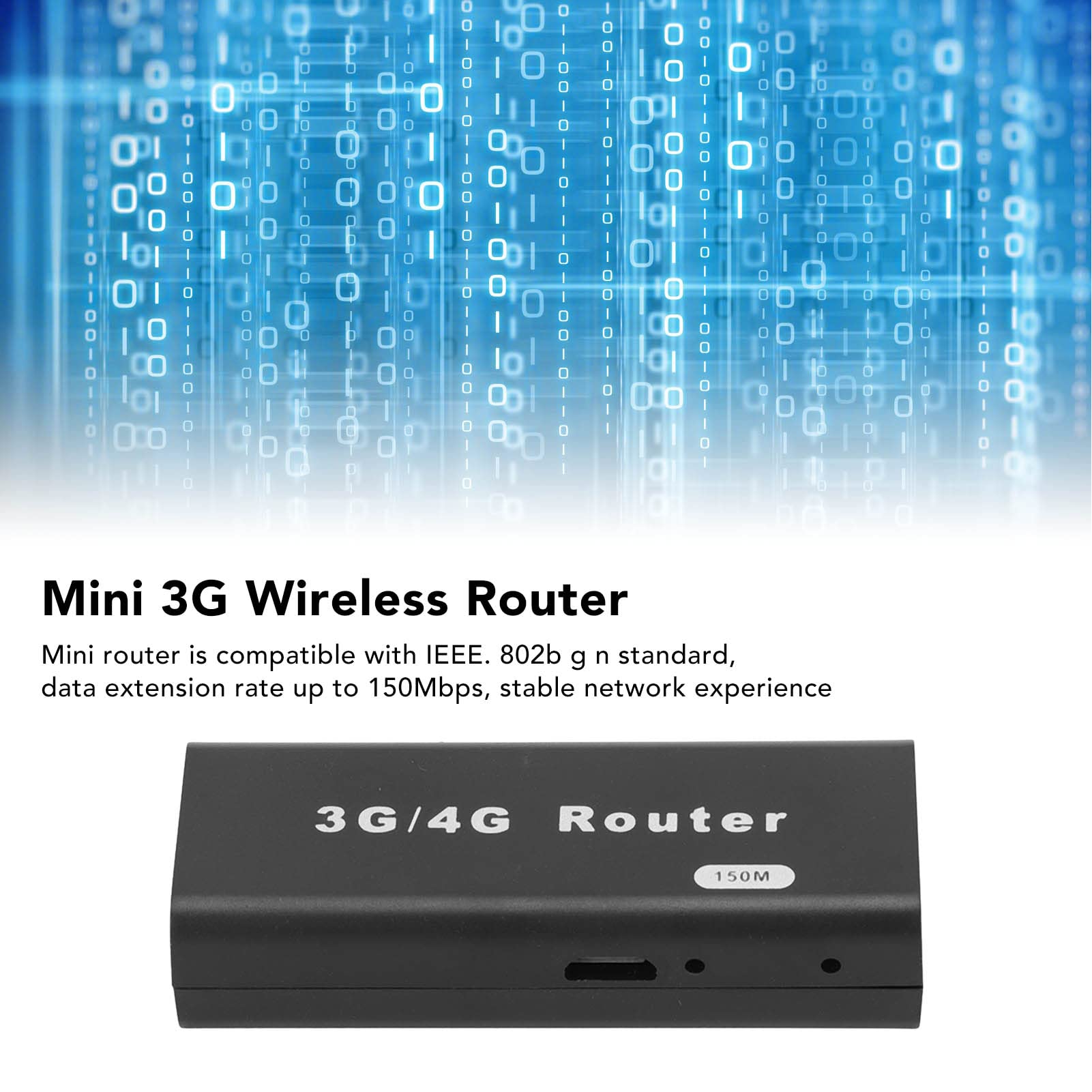 3G Mini Wireless Portable WiFi Router, USB 3G Modems, 150MBPS High Transmission Speed, RJ45 USB Interface, Plug and Play for OS for Windows for Linux for Android