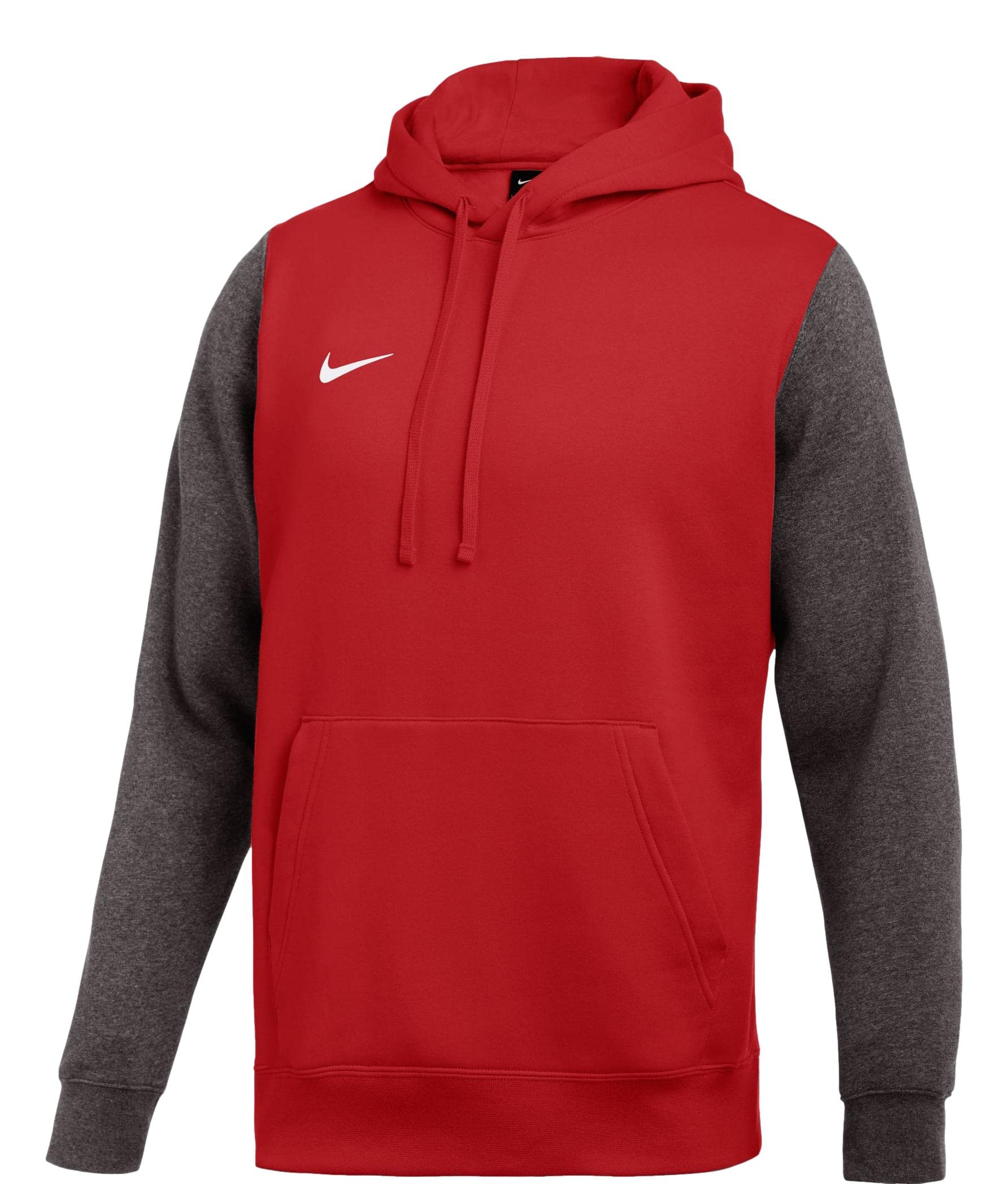 Nike Mens Pullover Fleece Hoodie (as1, alpha, m, regular, regular, Red/Charcoal Heather)