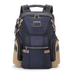 tumi - alpha bravo navigation backpack - everyday travel backpack - fits up to 15" laptop - 16.0" x 14.0" x 7.3" - midnight navy/khaki